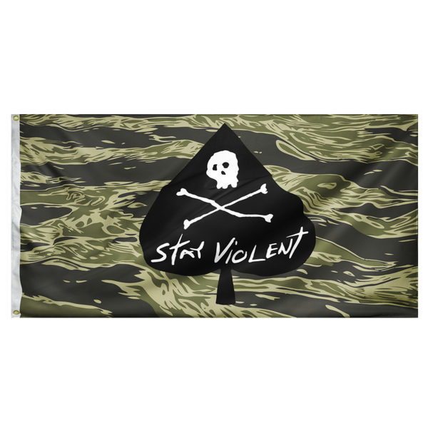 Death Card Double-Sided Flag – Stay Violent