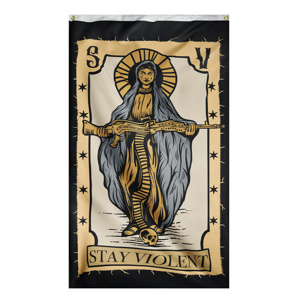 Weapons Are My Religion Reloaded Double-Sided Flag – Stay Violent